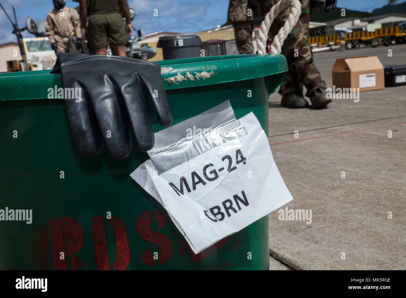 A bucket belonging to chemical, biological, radiological and nuclear ...