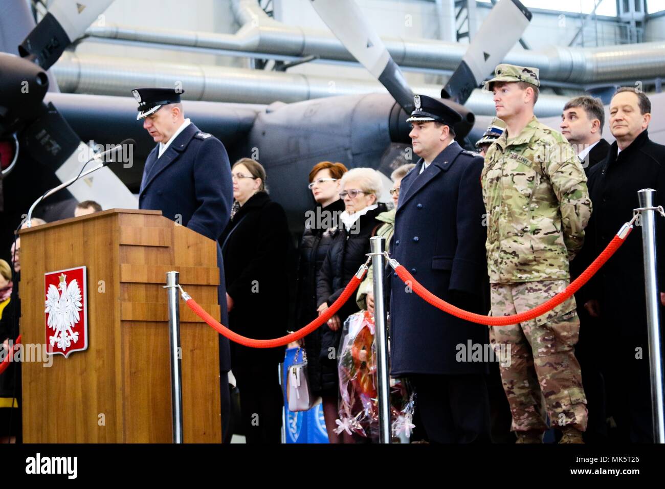 Polish Col. Krzysztof Walczak (left), commander of the 3rd Airlift Wing ...