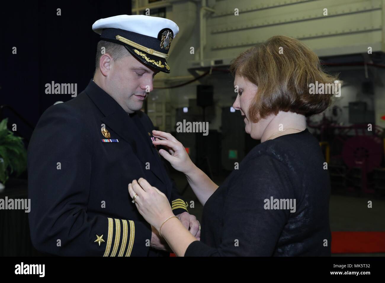 171110-N-UM082-0025 NORFOLK (November 10, 2017) Katie Busch pins on her ...