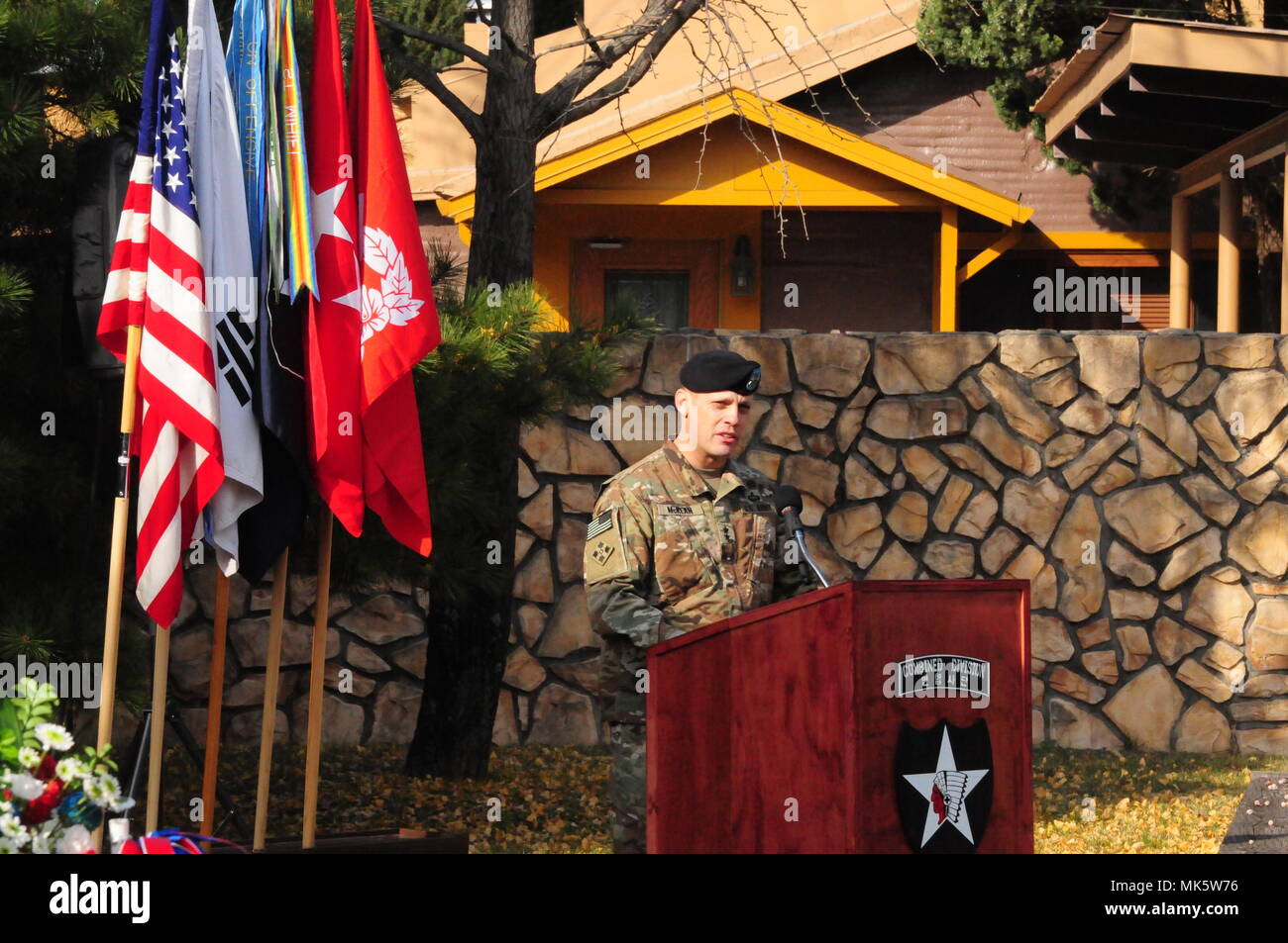 During a ceremony to recognize Veterans Day, Maj. Gen. D. Scott McKean ...
