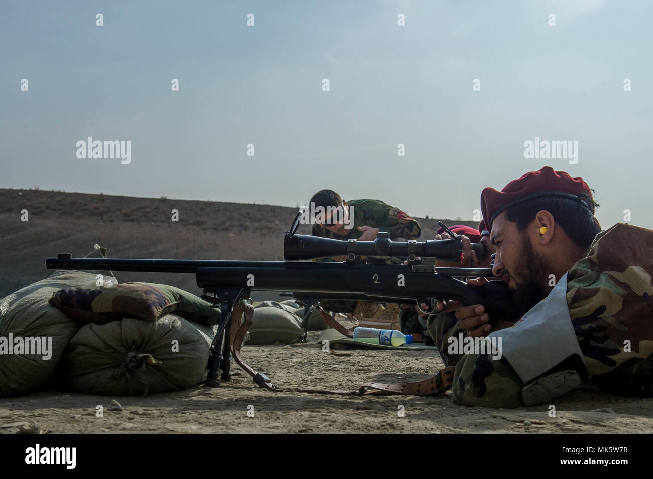 Afghan Commando marksmen take aim during the Commando Special Weapons ...