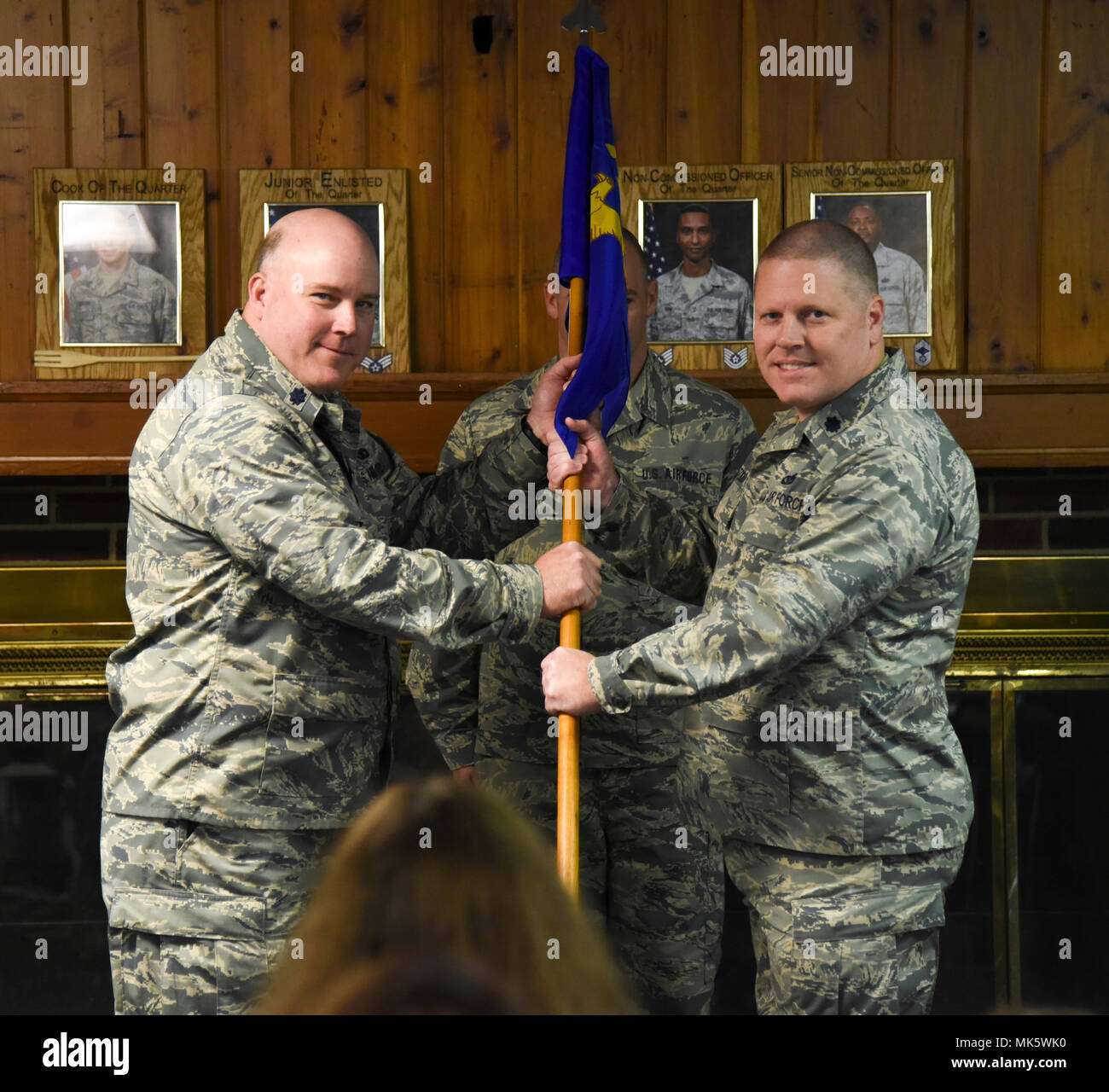 Lt. Colonel Trey Bass (left), 117th Mission Support Group Commander ...