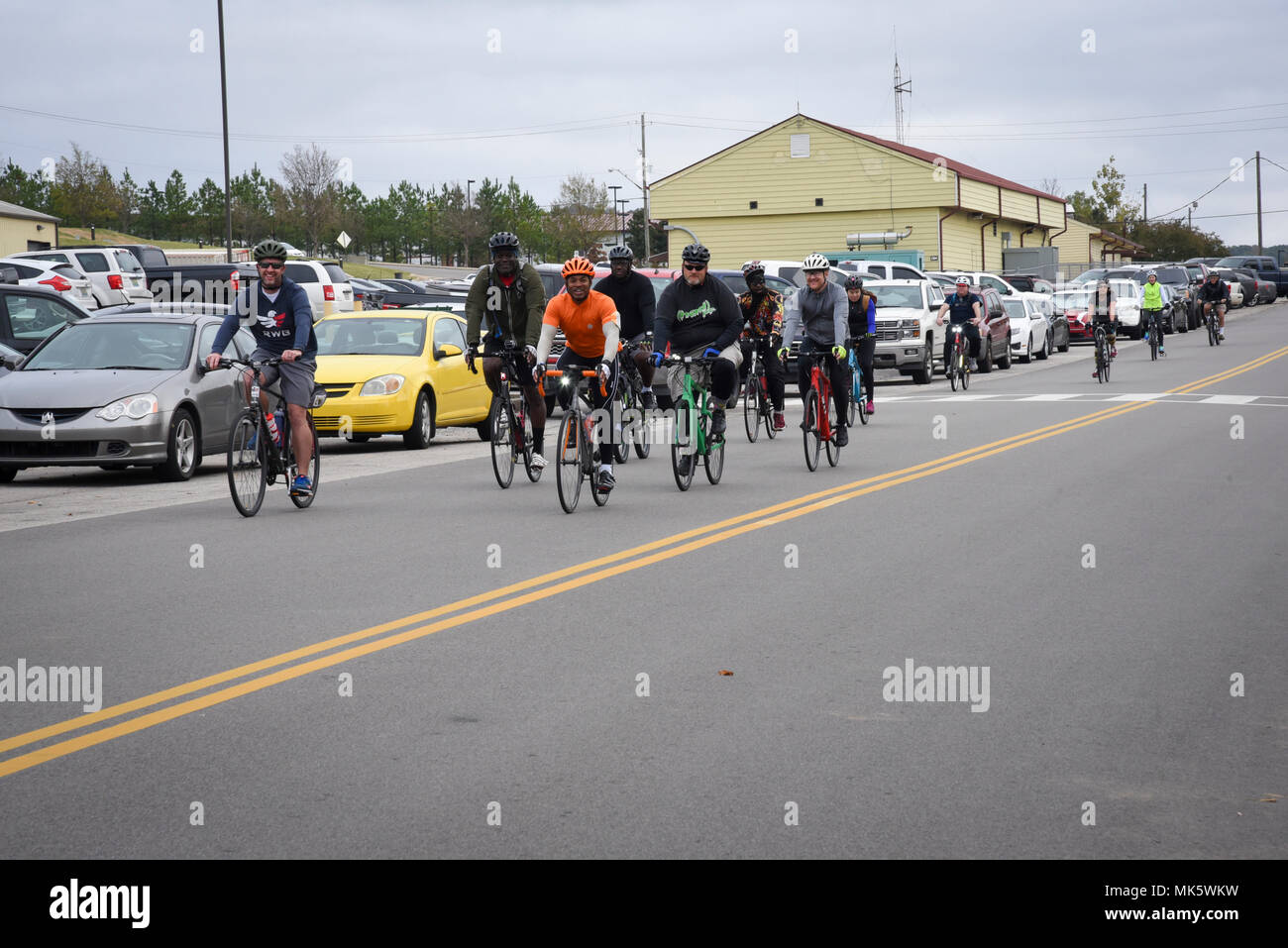 Members of the Red White and Blue, or "Team RWB", tour the 117th Air ...