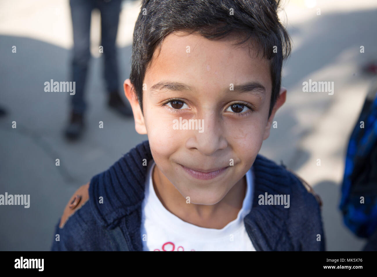 A young Iraqi student poses for a photo at a primary school, Mosul Dam ...