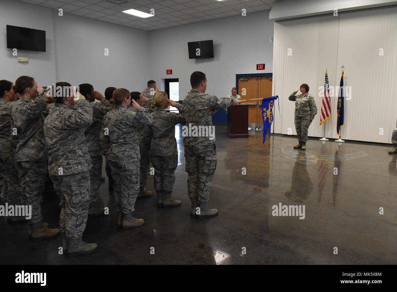 Pennsylvania Air National Guardsman Lt. Col. Angela Stateler renders ...