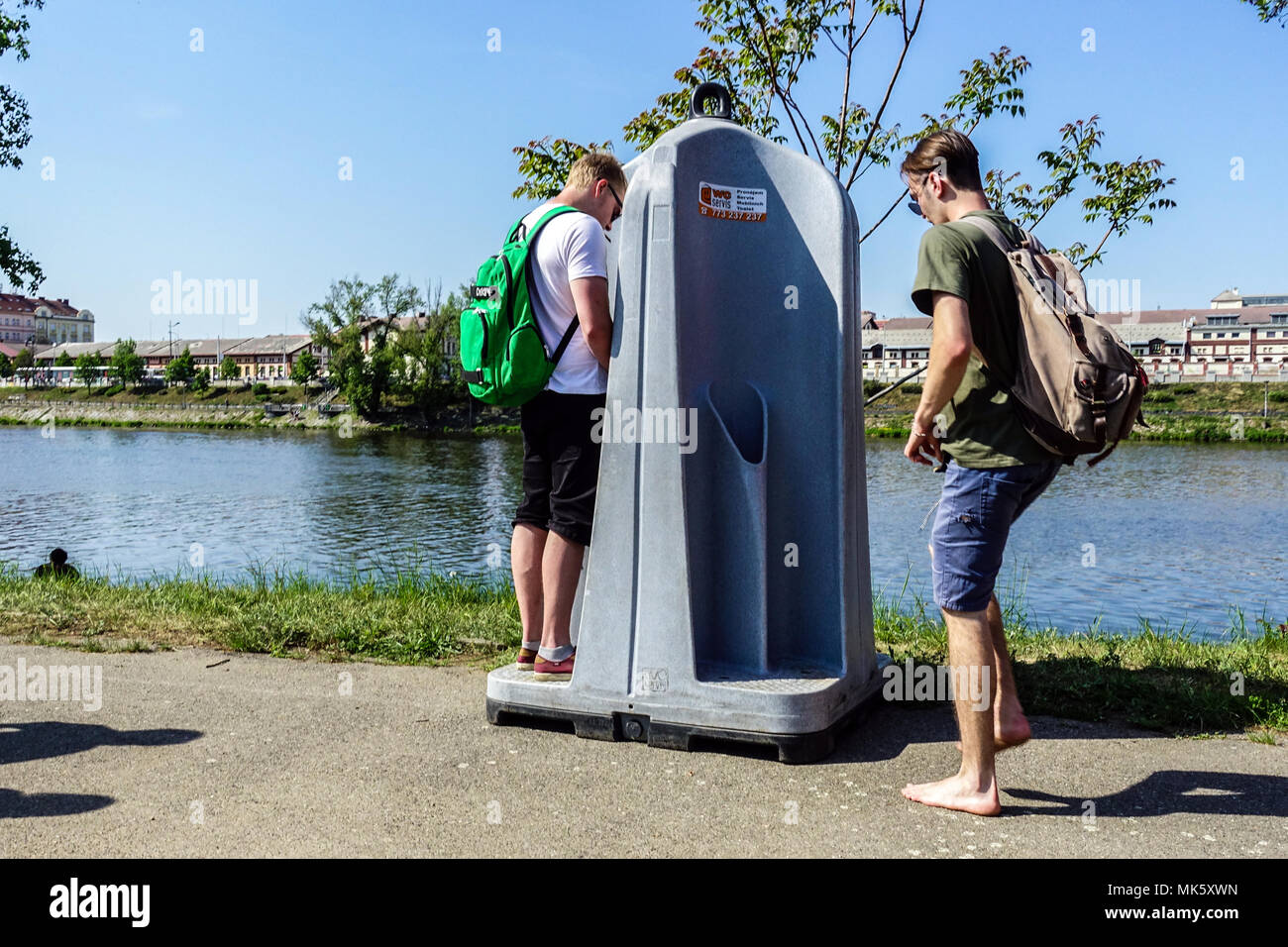 Public portable urinal toilet for men in Island Stvanice Holesovice ...