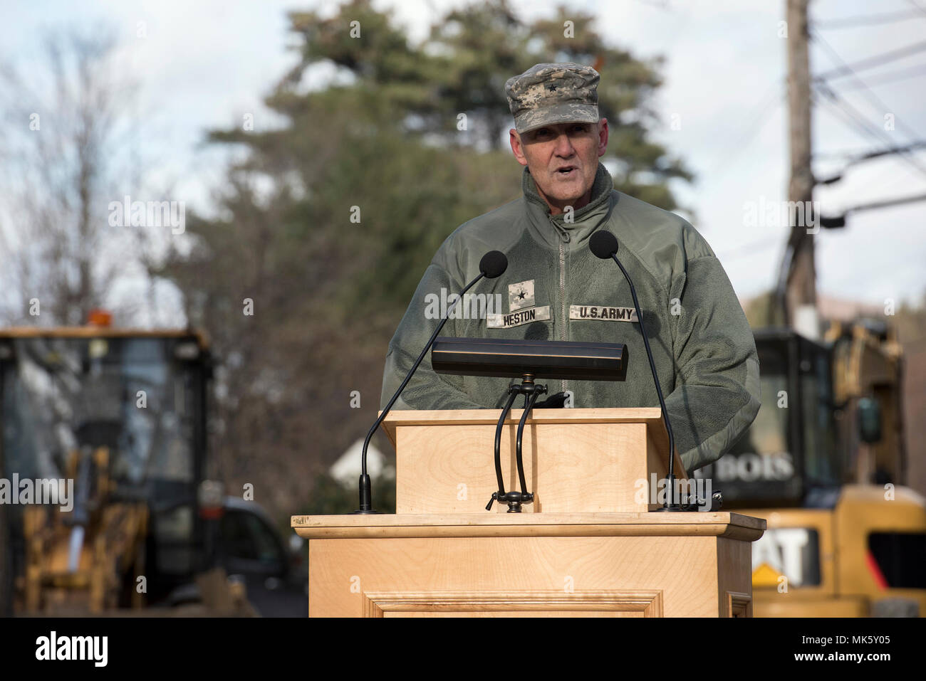 U.S. Army Brig. Gen. Michael Heston, land component commander, Vermont ...