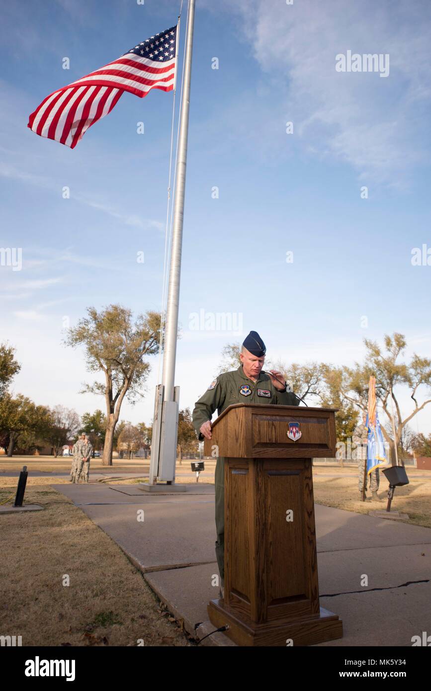 Col. Darrell Judy, the 71st Flying Training Wing commander, address a ...