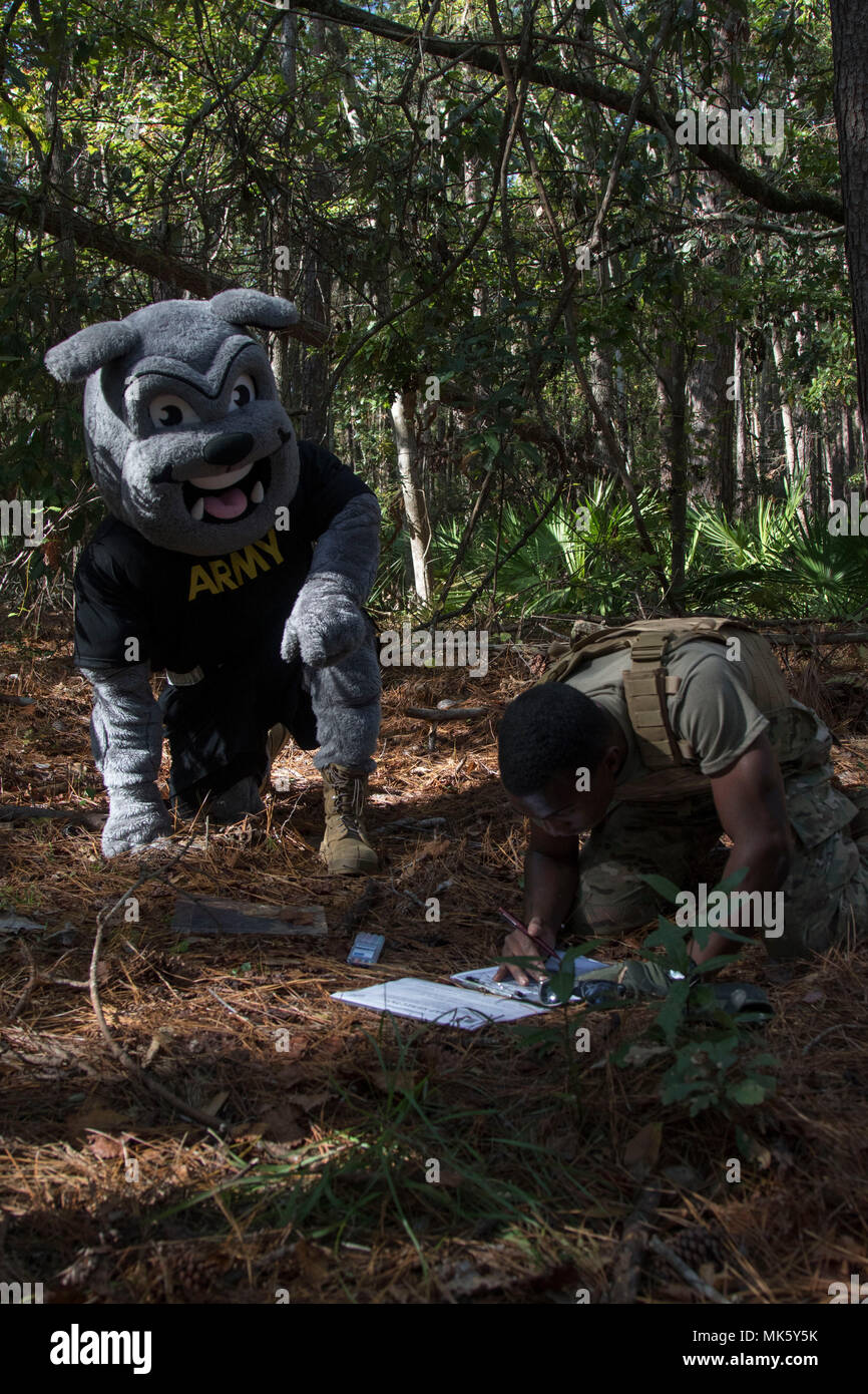 Sgt. Rocky, 3rd Infantry Division's mascot, stays by his buddy's side ...