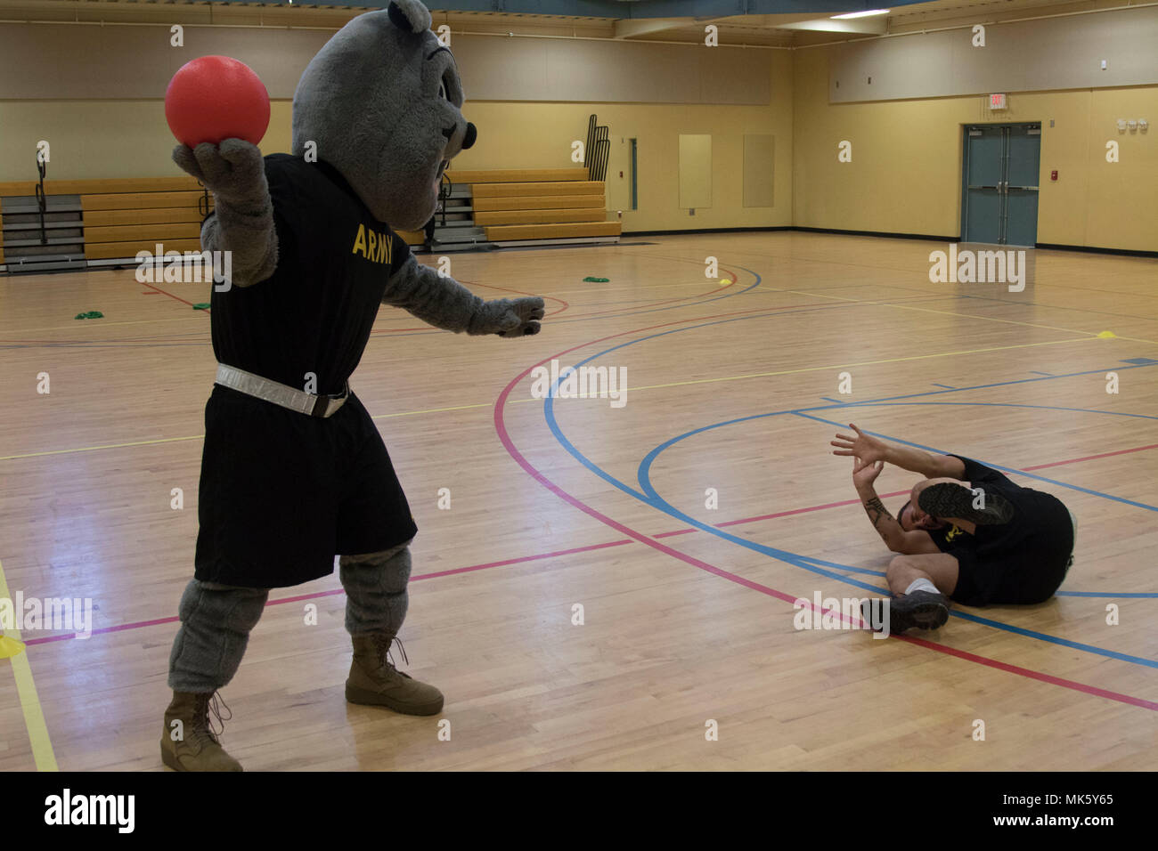 Sgt. Rocky, 3rd Infantry Division's mascot, prepares to take down his ...