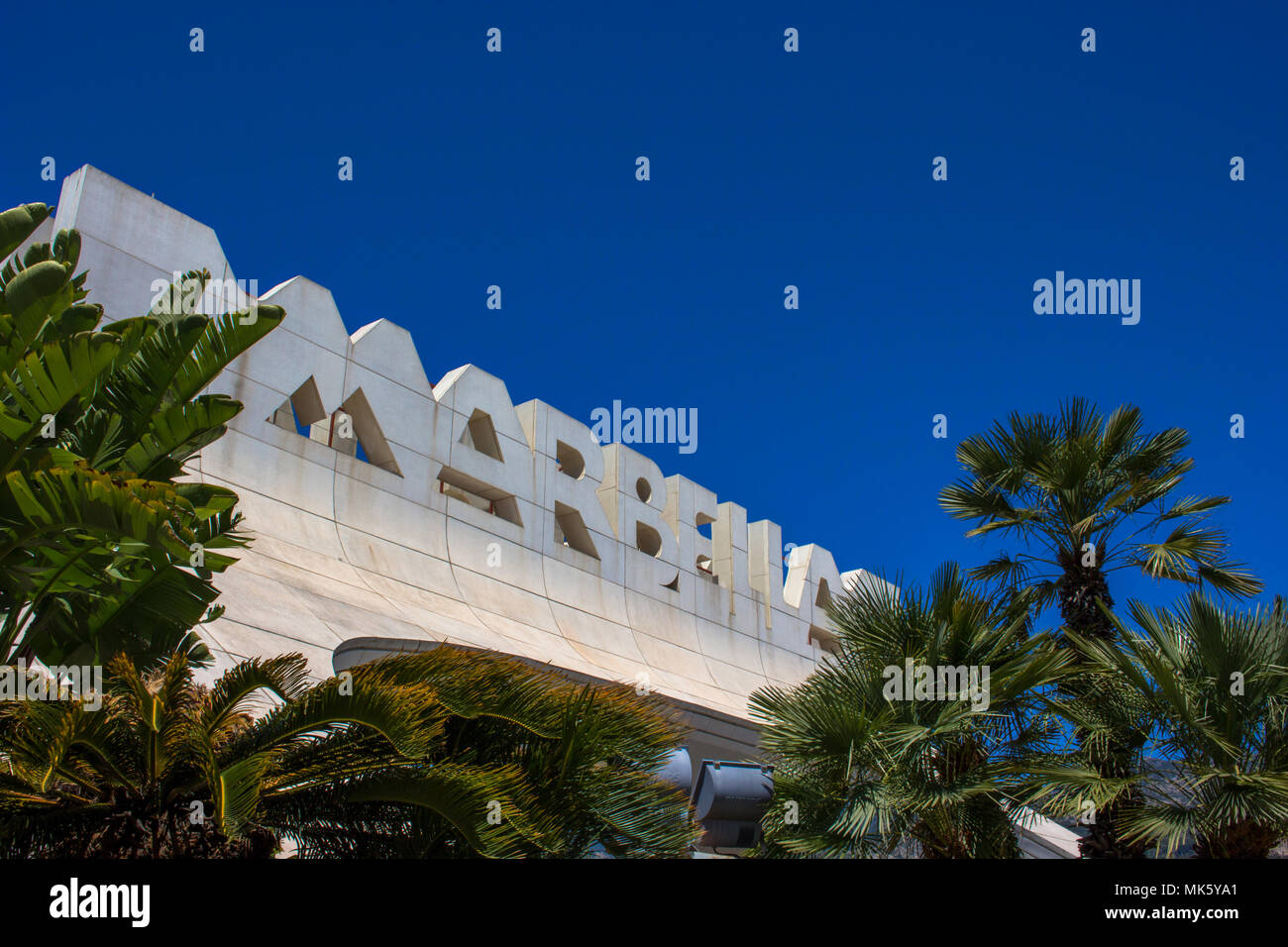 Marbella Arch. Marbella entrance sign. Malaga province, Andalusia ...
