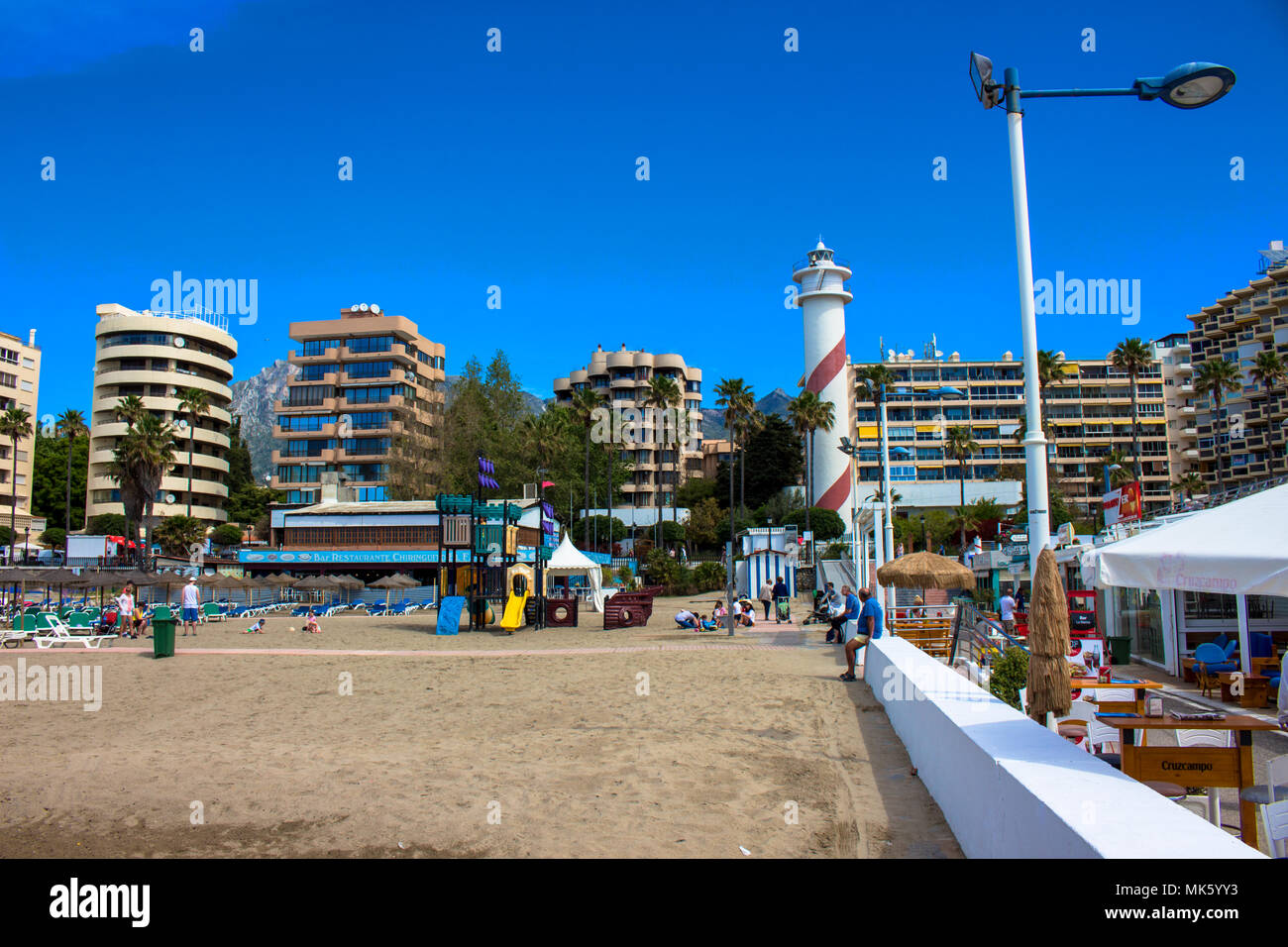Marbella view. A sunny day in Marbella. Malaga province, Andalusia ...