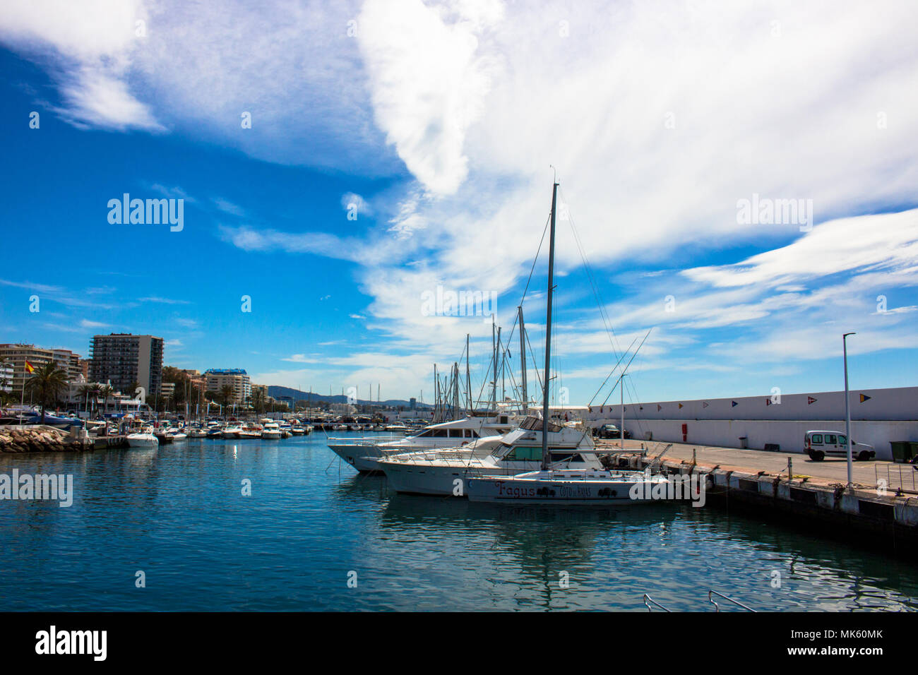 Harbor. Sunny day at the port of Marbella. Malaga province, Andalusia ...