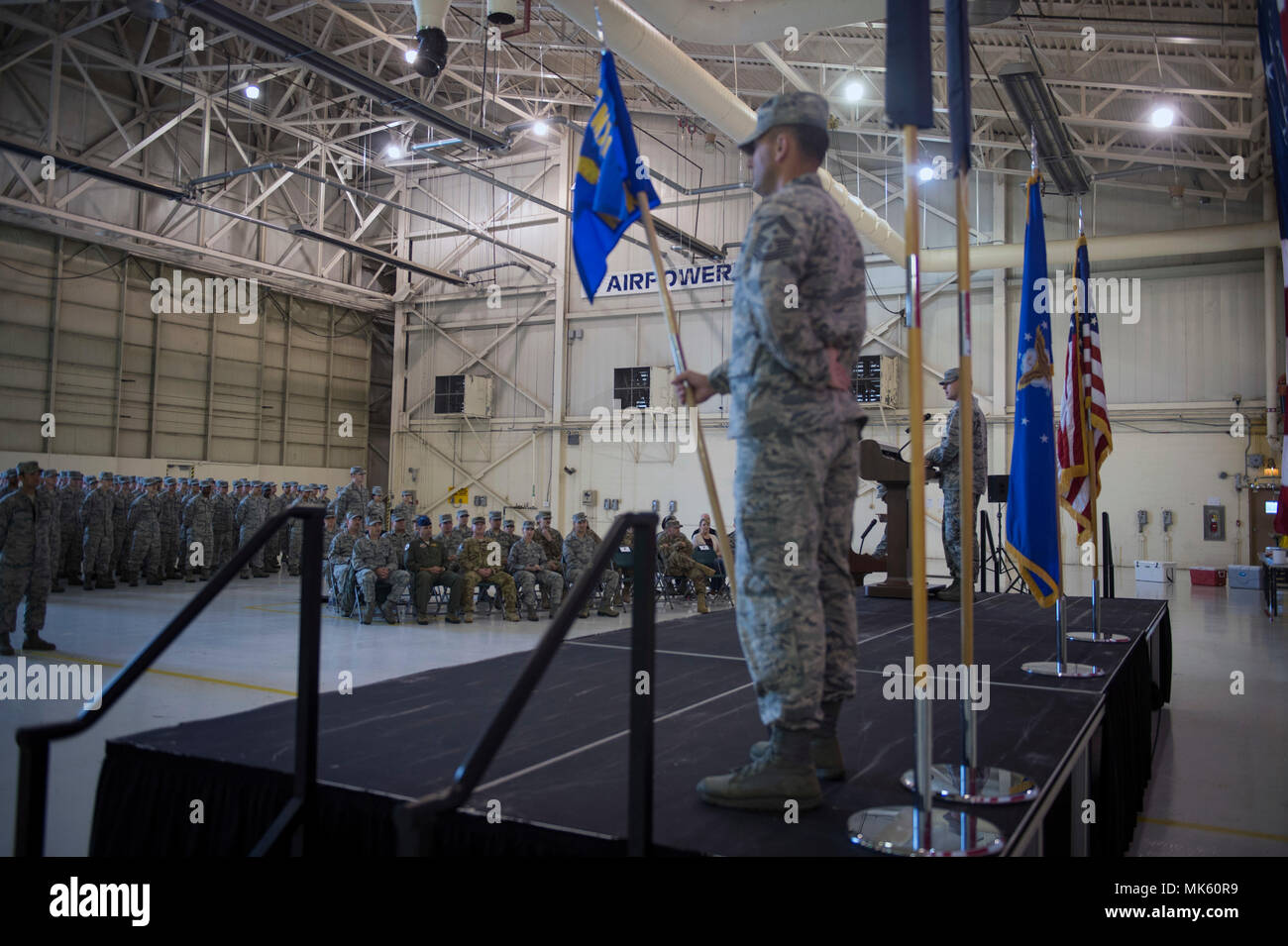 Lt. Col. Neal Van Houten, 23d Maintenance Squadron commander, commends ...