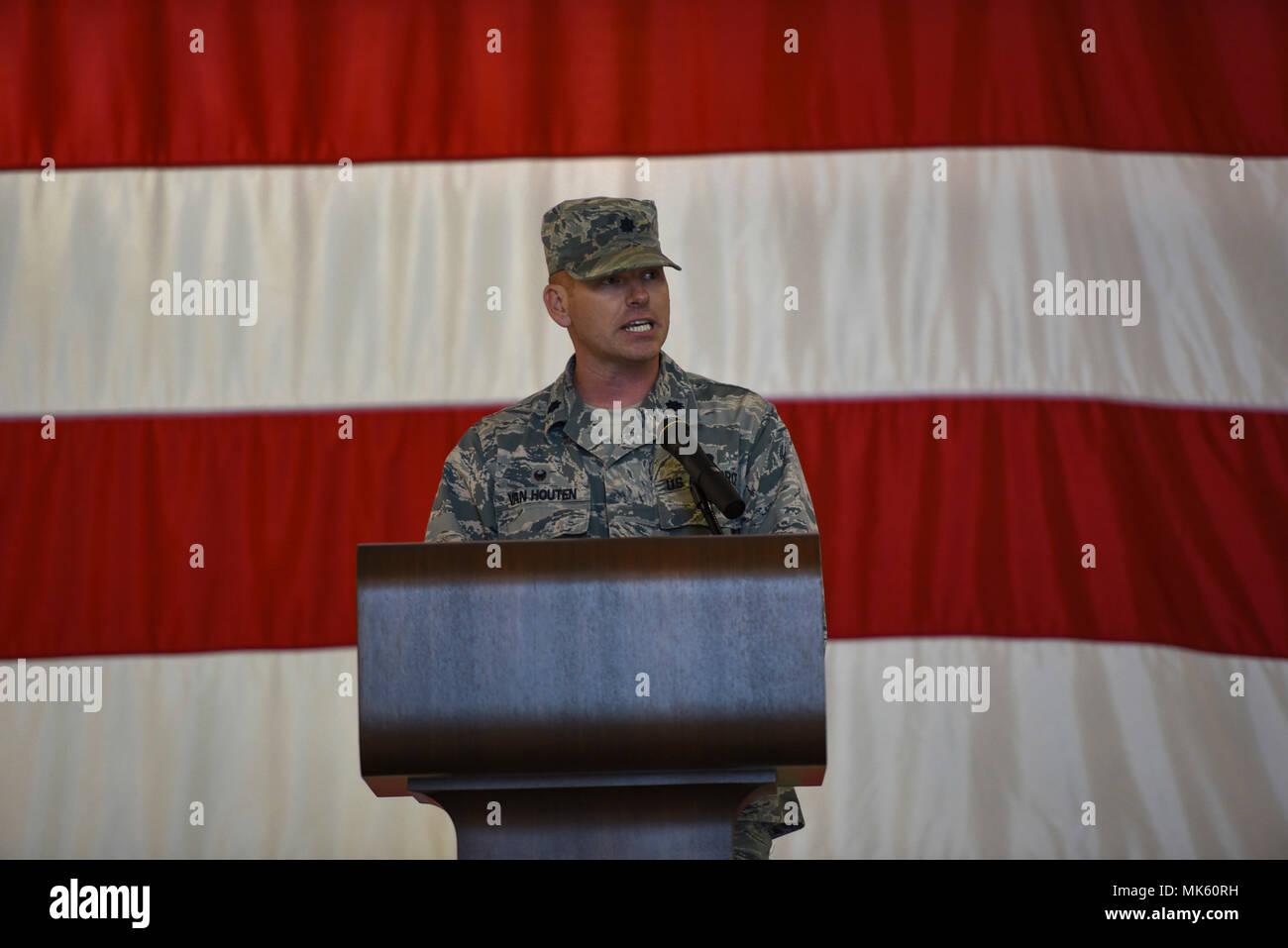 Lt. Col. Neal Van Houten, 23d Maintenance Squadron commander, commends ...