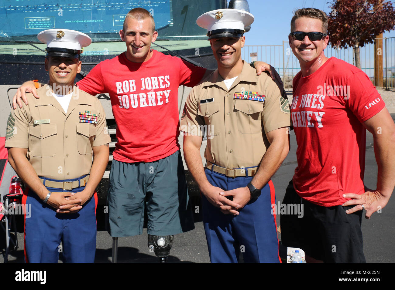 Gunnery Sergeant Juan Garcia and Staff Sergeant Christopher Hill take a ...