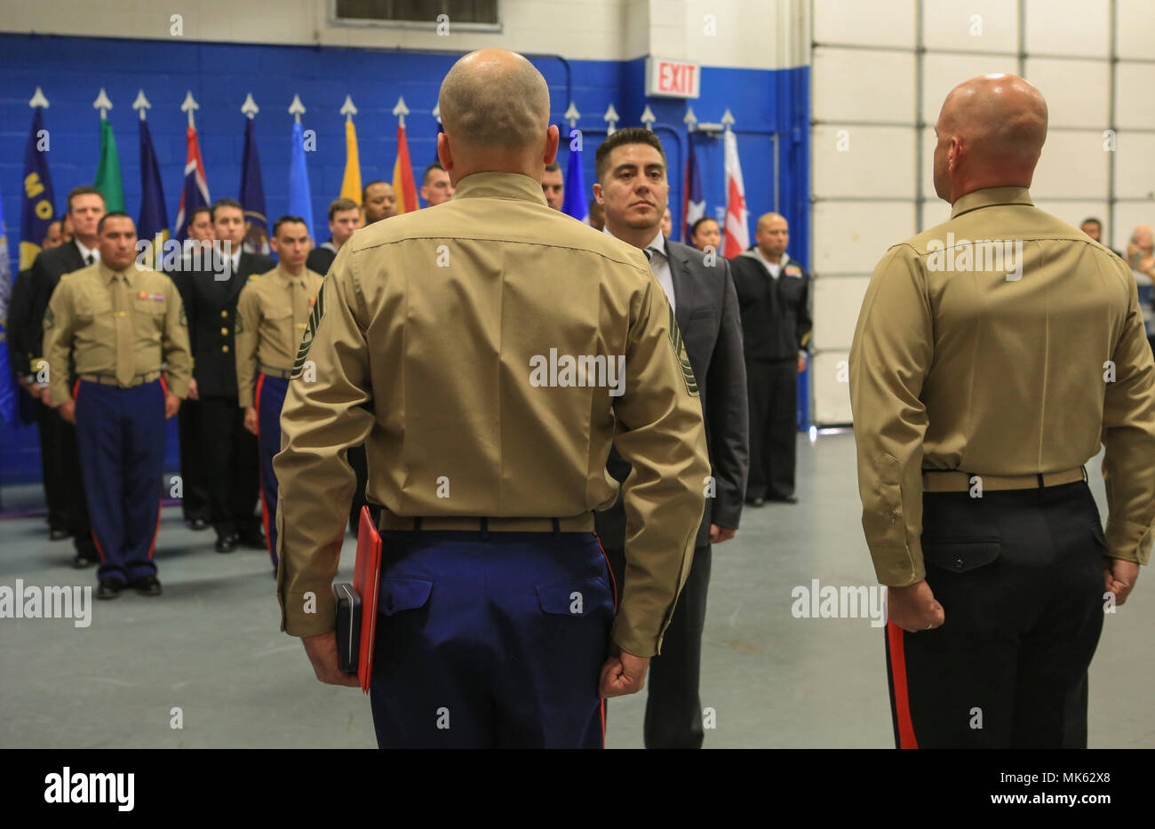 Marine Corps veteran Lance Cpl. Benjamin Gonzalez is presented with the ...