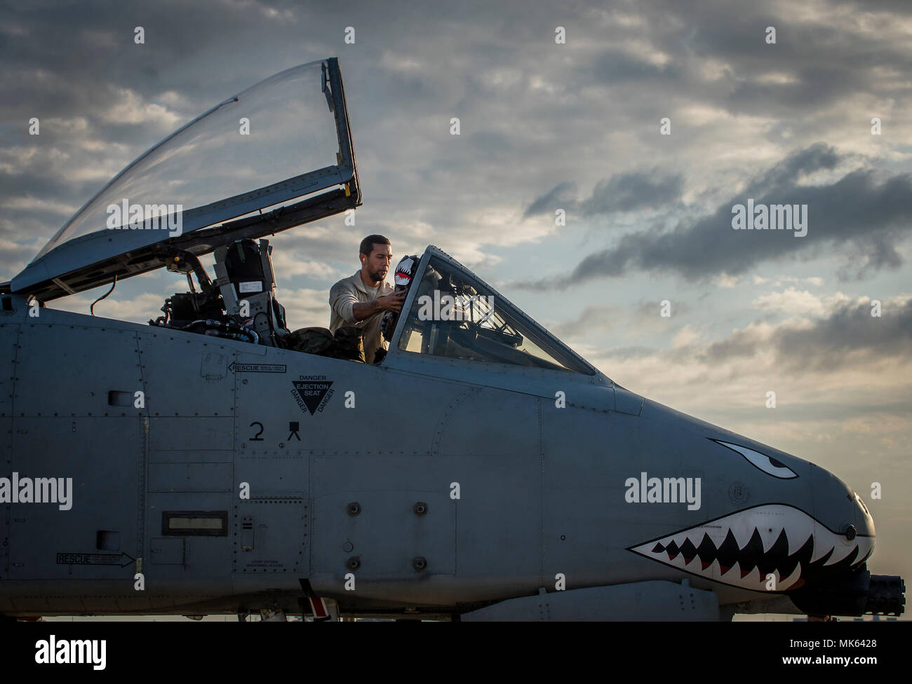 Senior Airman Daniel Ioane, 23rd Aircraft Maintenance Squadron, sets a ...