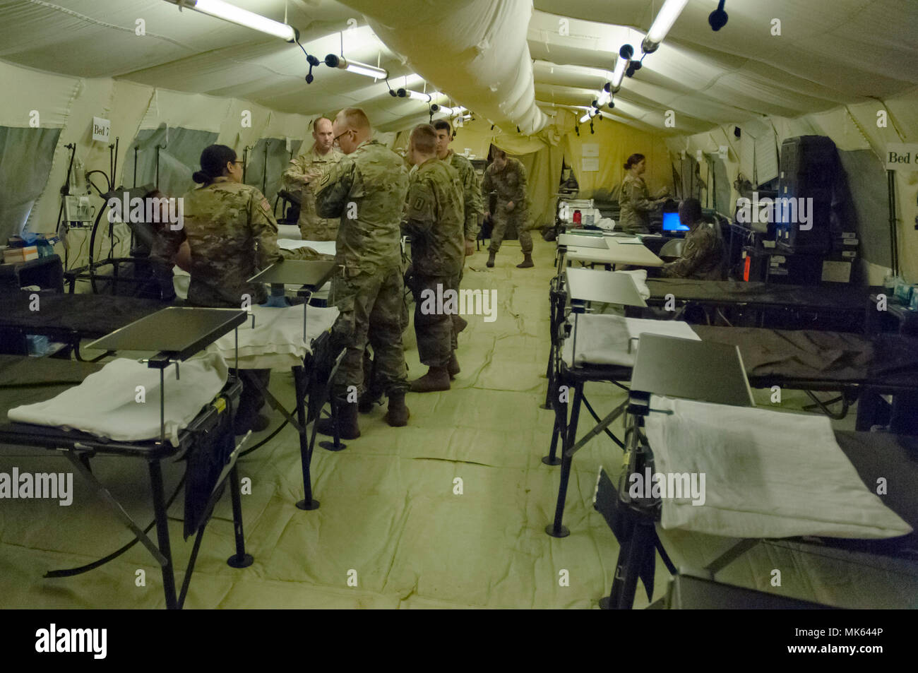 The 212th Combat Support Hospital setting up and training in a 34-bed ...