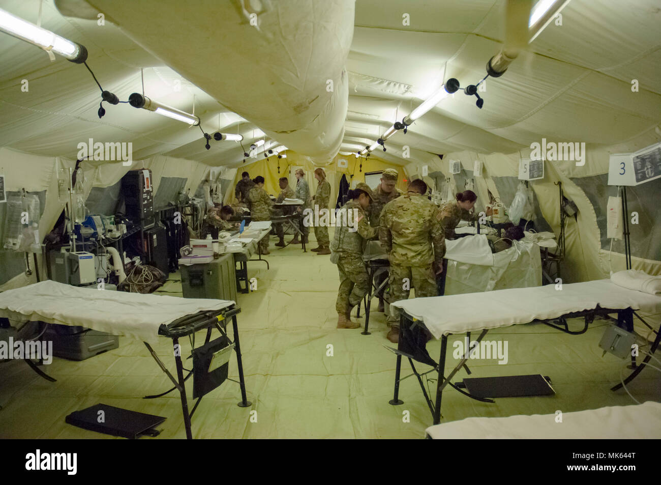 The 212th Combat Support Hospital setting up and training in a 34-bed ...