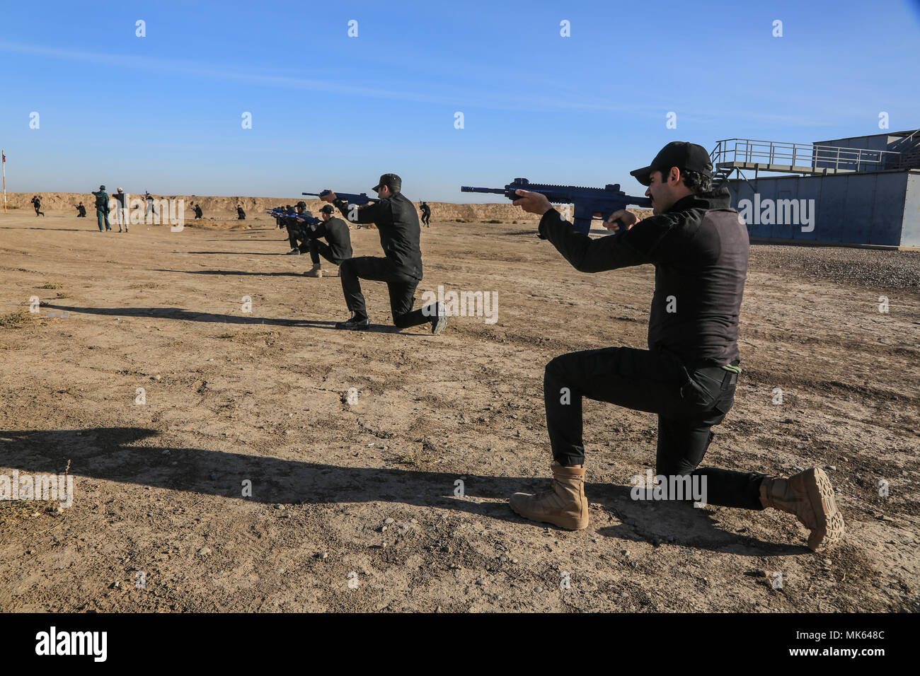 Iraqi energy police trainees provide security during an iteration of ...
