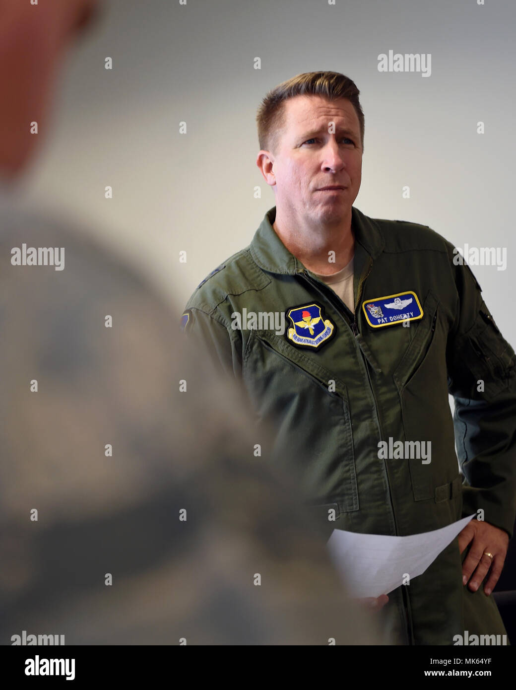 Maj. Gen. Patrick Doherty, the 19th Air Force commander, takes time to ...