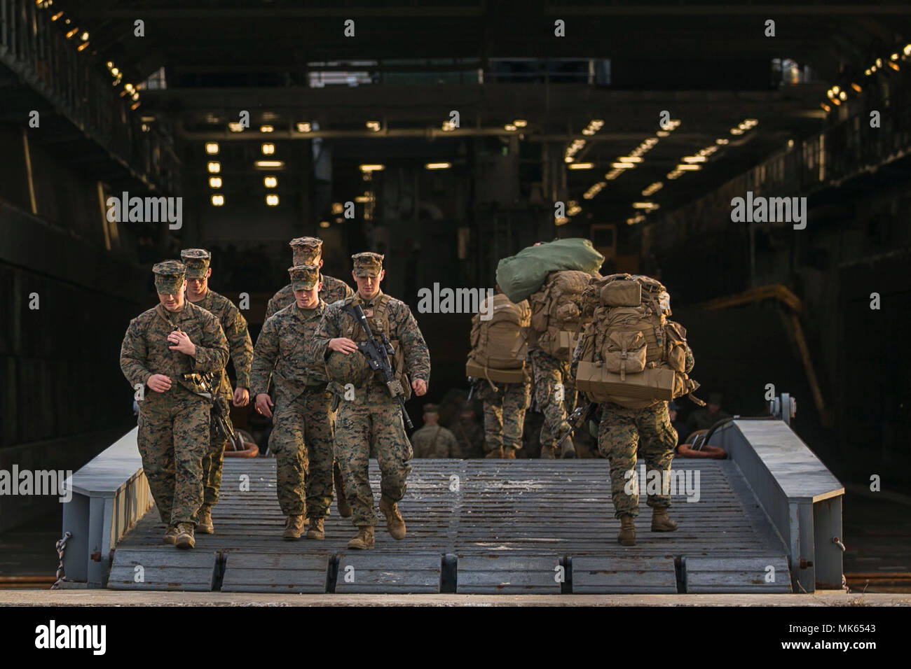 U.S. Marines with Fox Company, Battalion Landing Team (BLT), 2nd ...