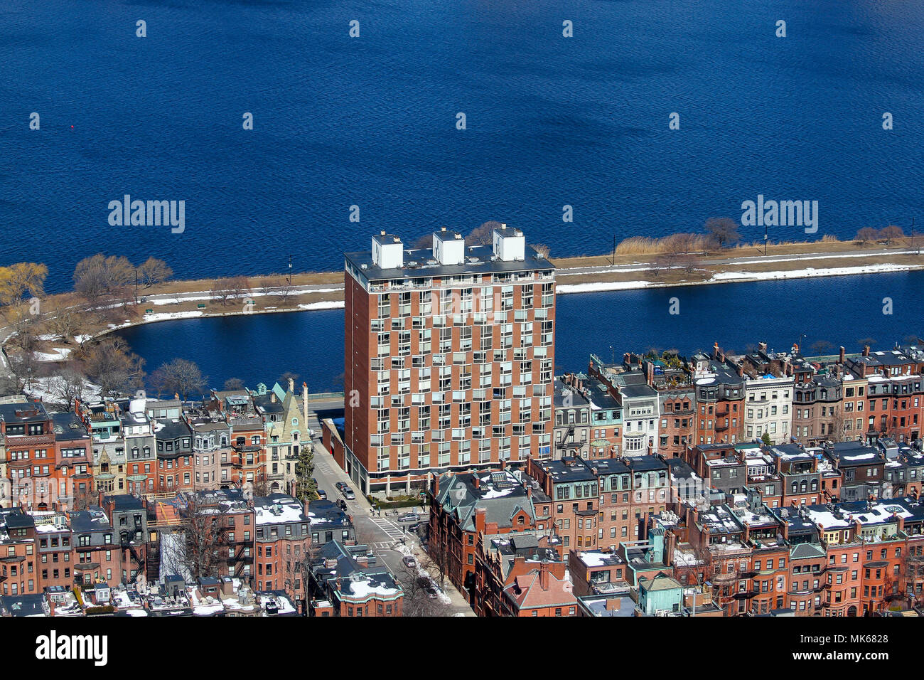 Back Bay neighborhood and the Charles River, Boston, Massachusetts ...