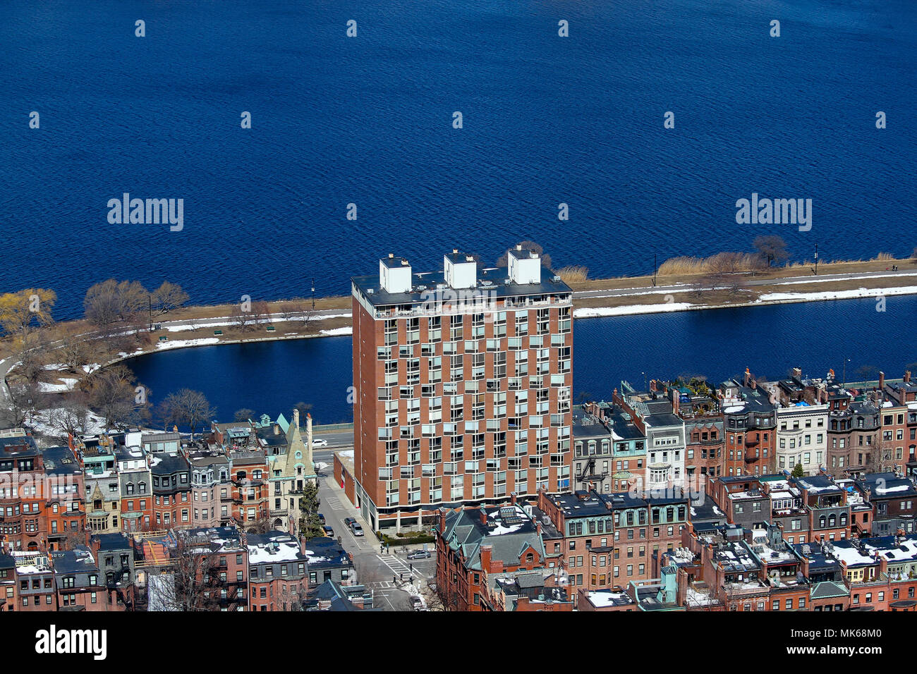 Back Bay neighborhood and the Charles River, Boston, Massachusetts ...