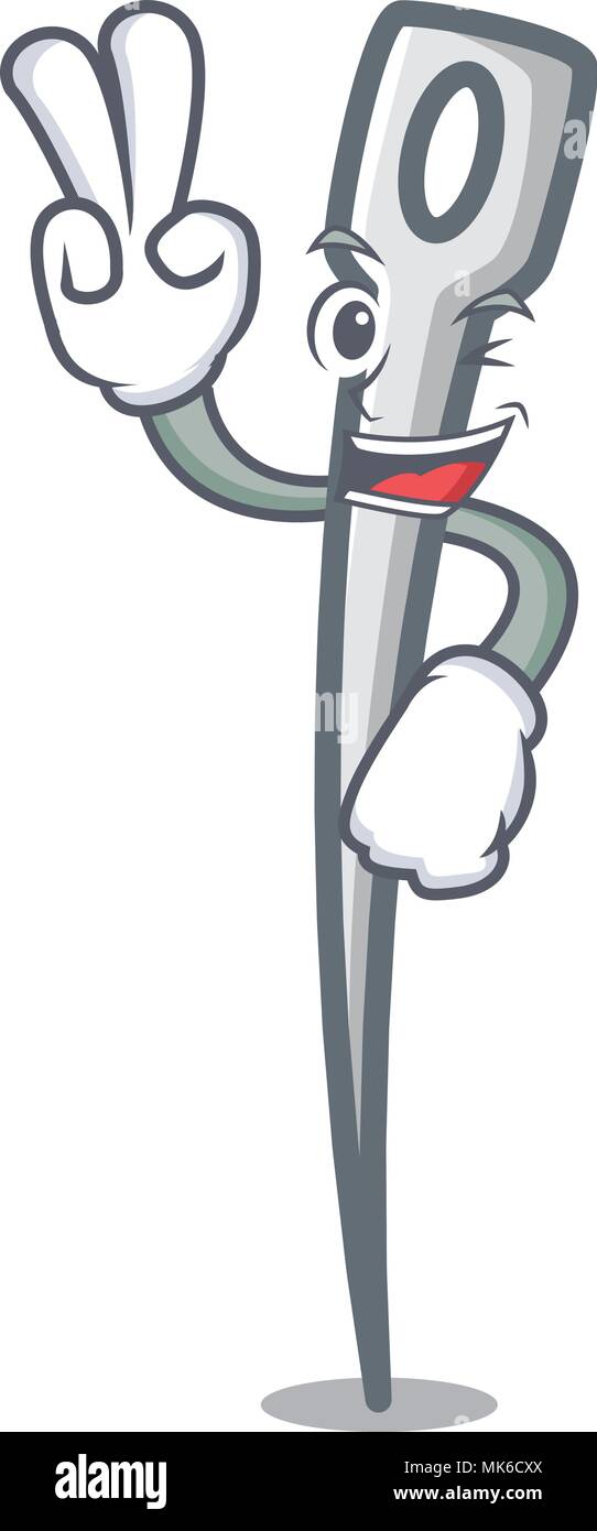 Two finger needle character cartoon style vector illustration Stock ...