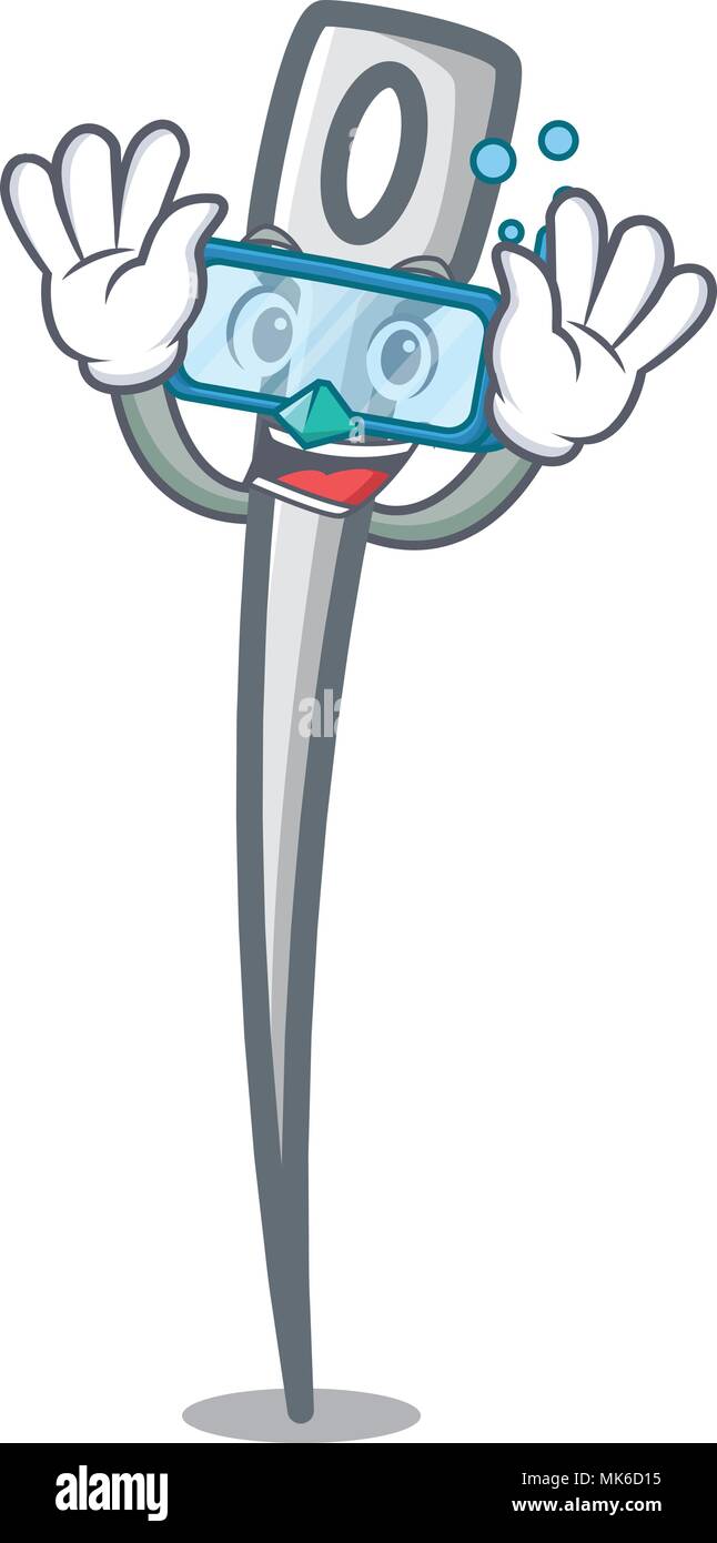 Diving needle character cartoon style vector illustration Stock Vector ...