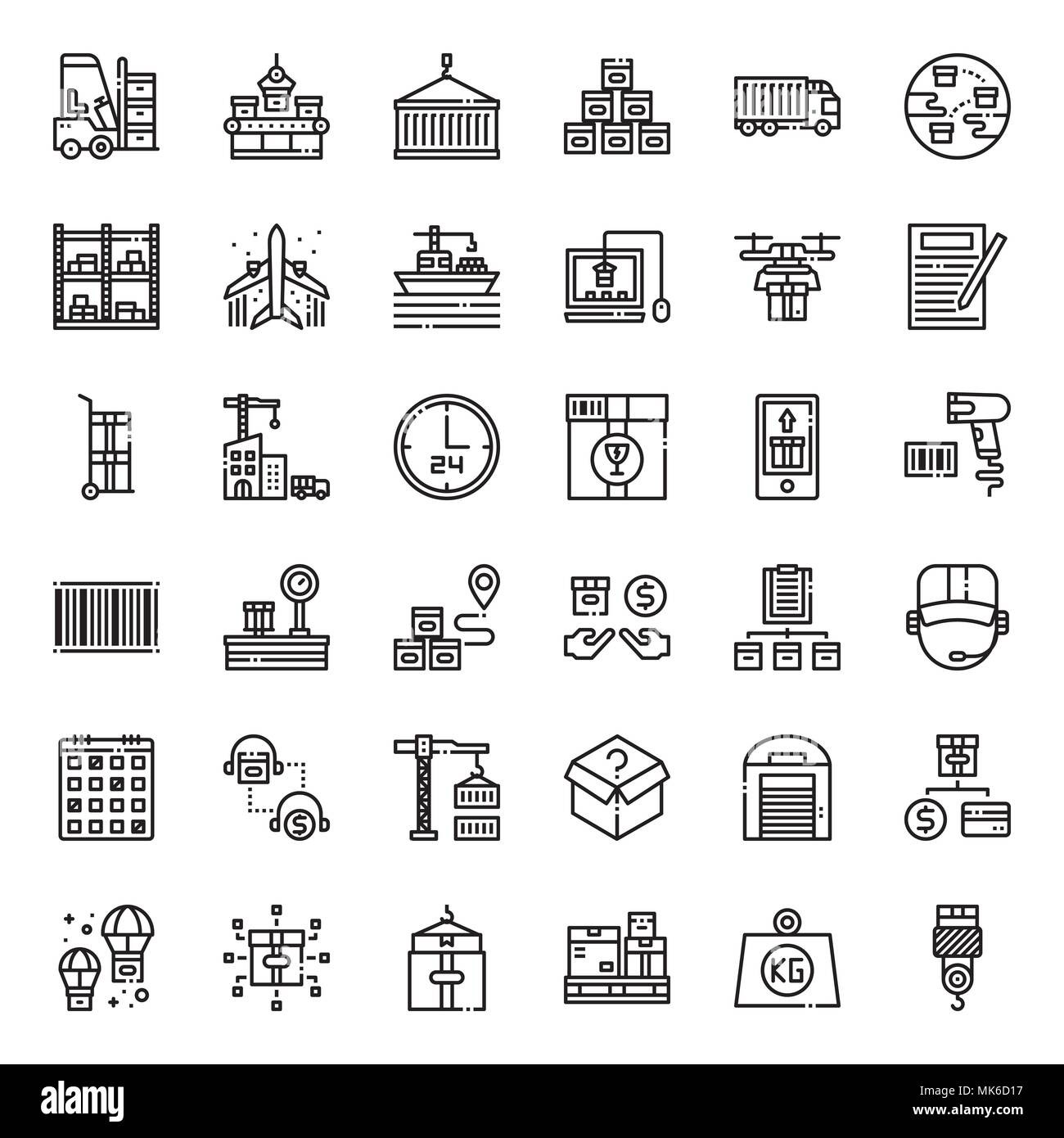 Logistic warehouse delivery shipping icon Black and White Stock Photos ...