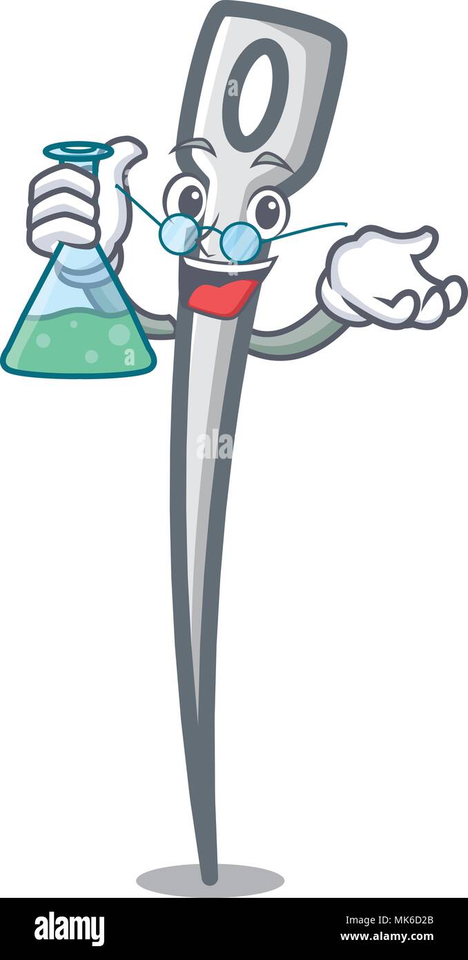 Professor needle character cartoon style vector illustration Stock ...