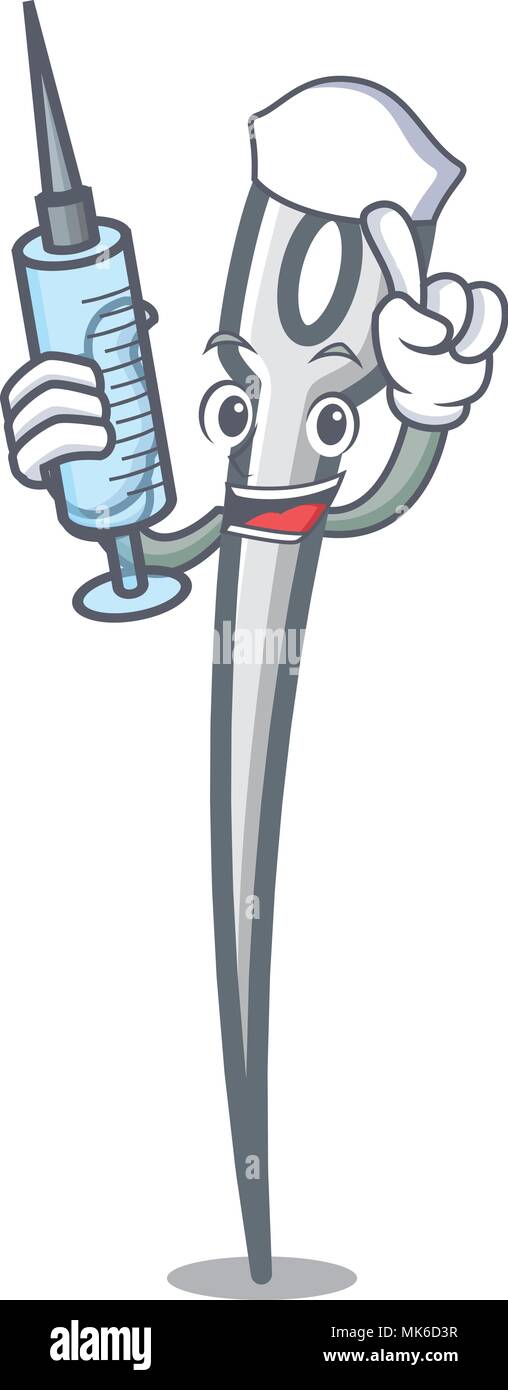 Nurse needle character cartoon style vector illustration Stock Vector ...