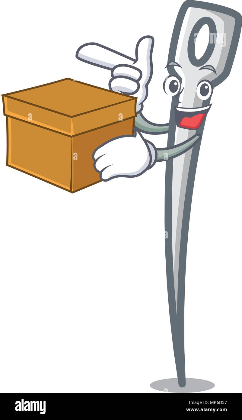 With box needle character cartoon style vector illustration Stock ...