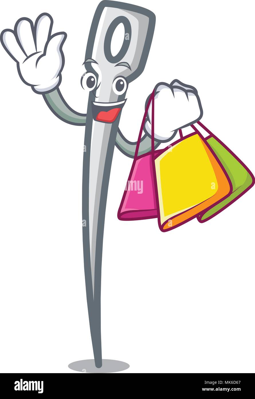 Shopping needle character cartoon style vector illustration Stock ...