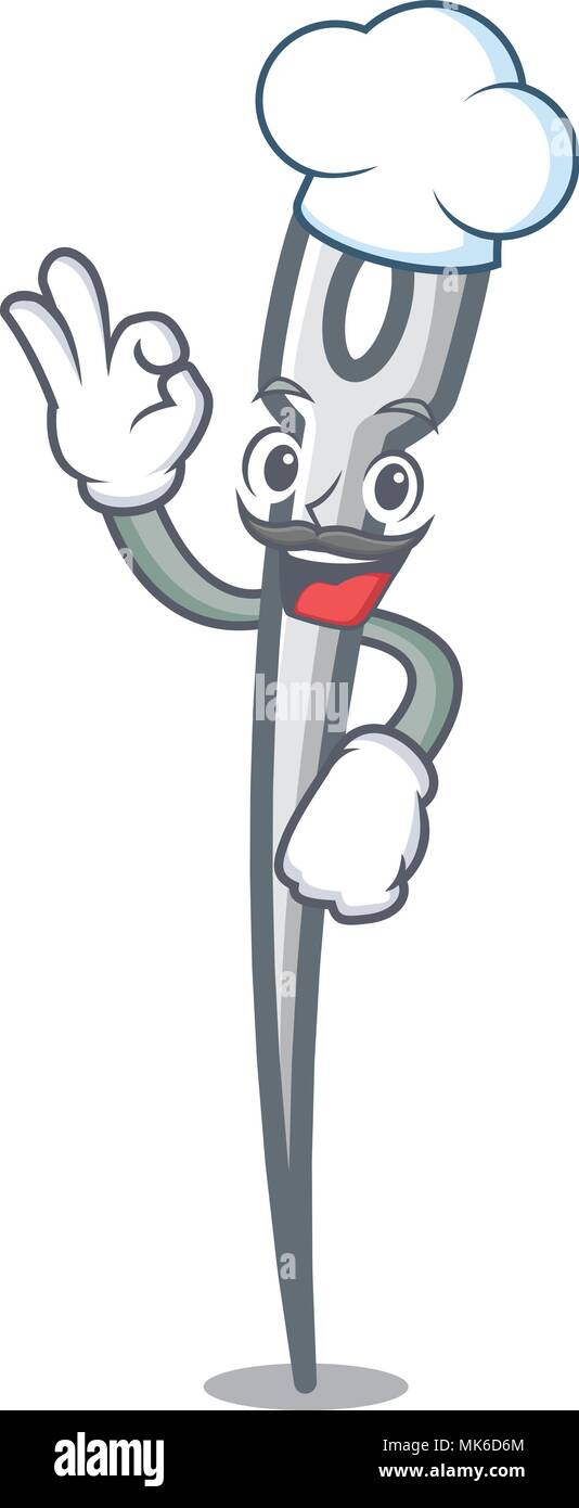 Chef needle character cartoon style vector illustration Stock Vector ...
