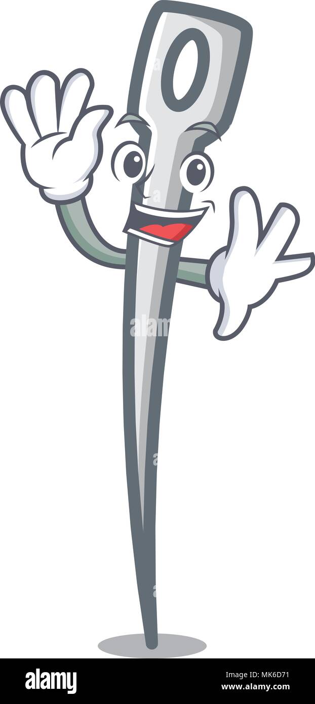 Waving needle character cartoon style vector illustration Stock Vector ...