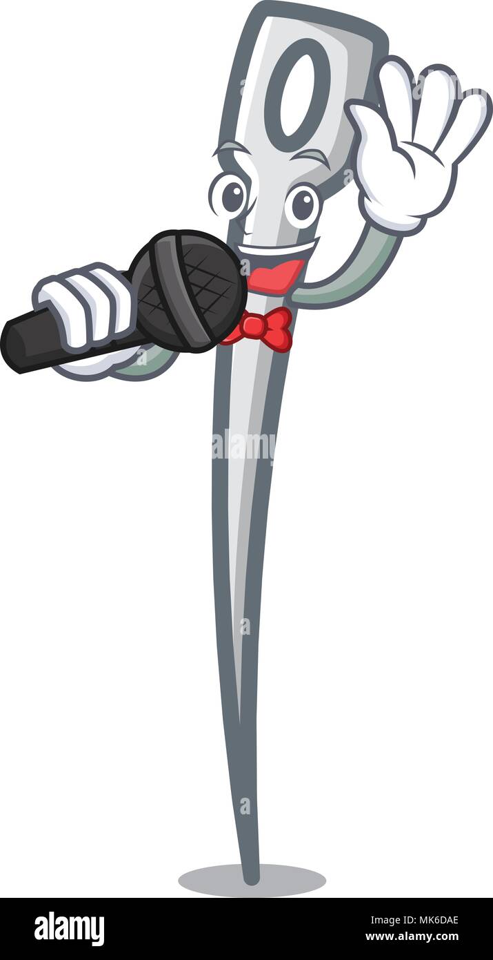 Singing needle mascot cartoon style vector illustration Stock Vector ...