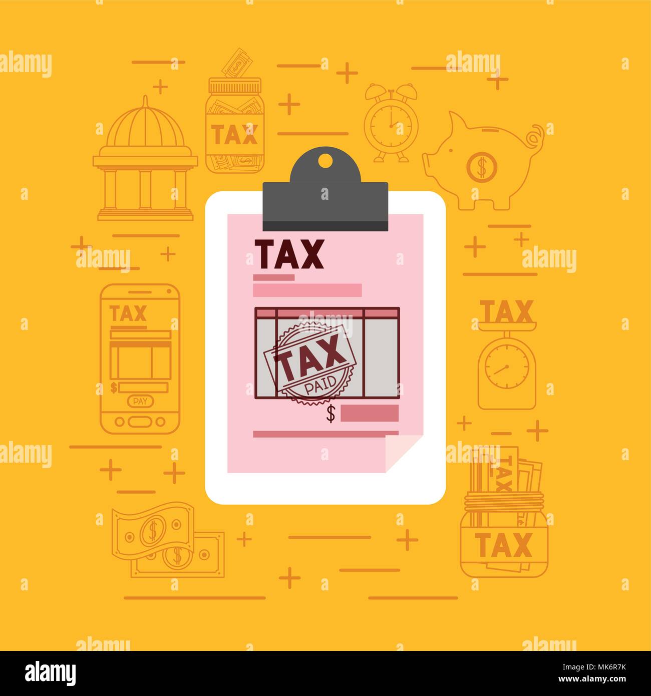tax day set icons Stock Vector Image & Art - Alamy