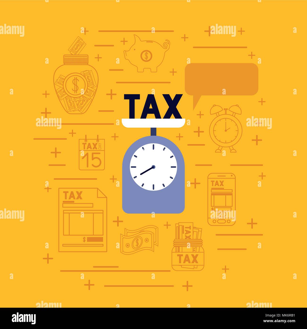 tax day set icons Stock Vector Image & Art - Alamy