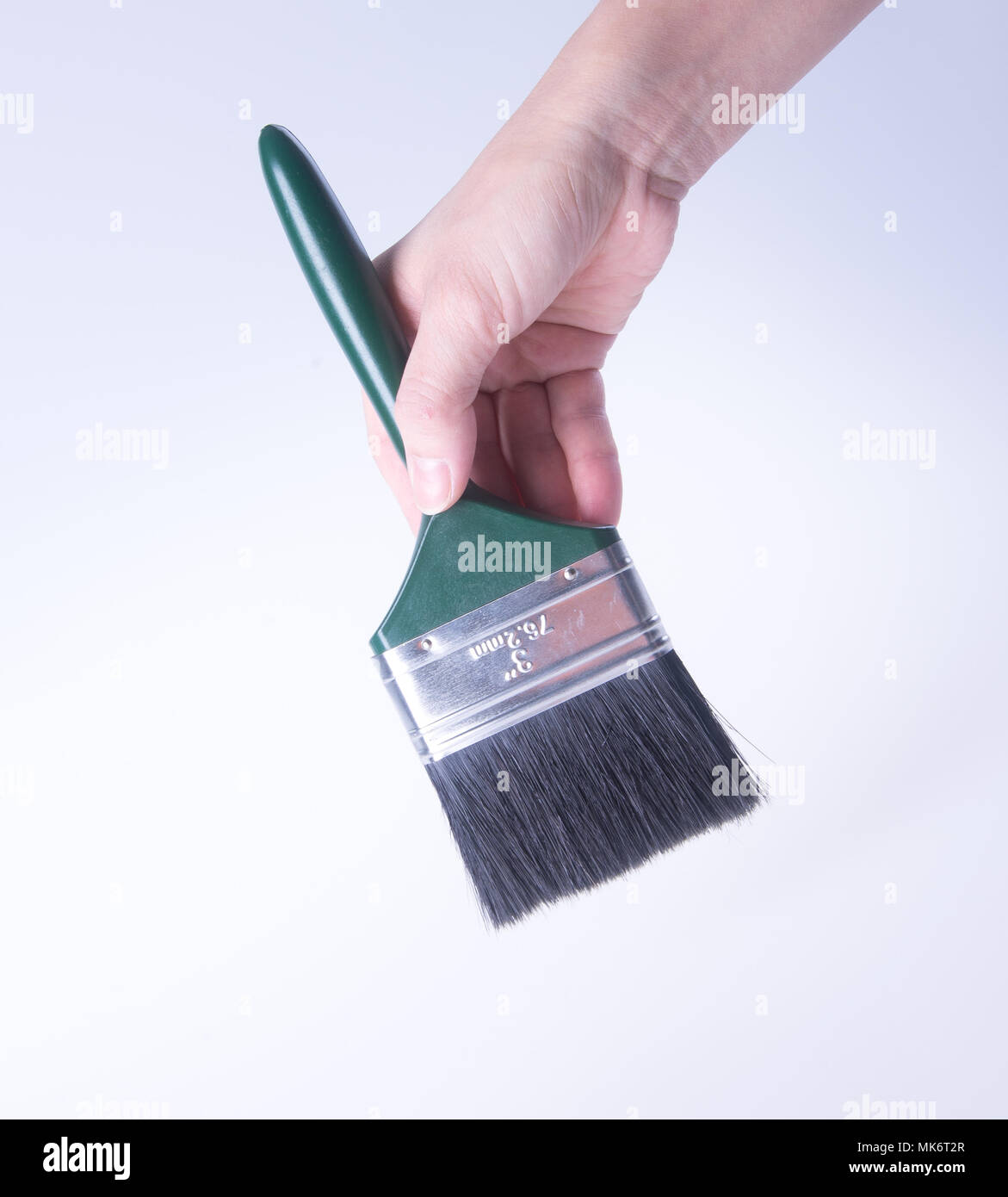 paint brush with hand. paint brush with hand on a background Stock ...
