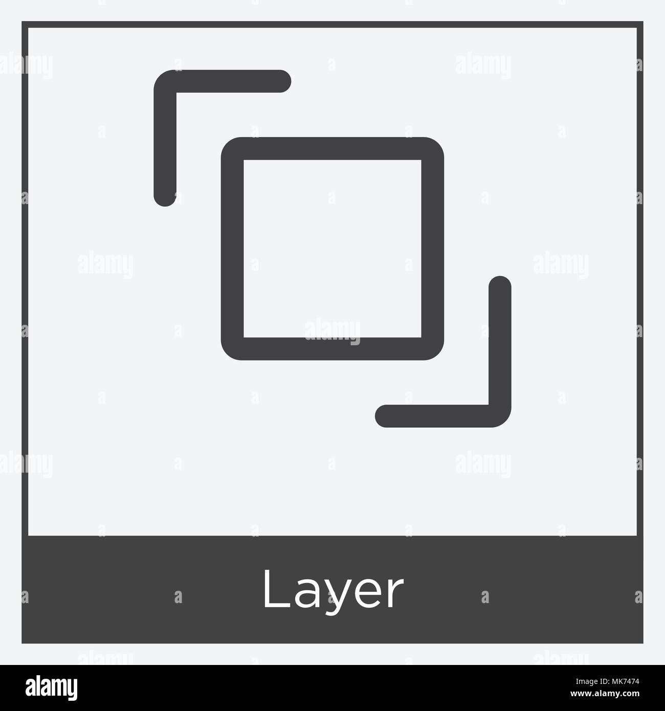 Layer icon isolated on white background with gray frame, sign and ...