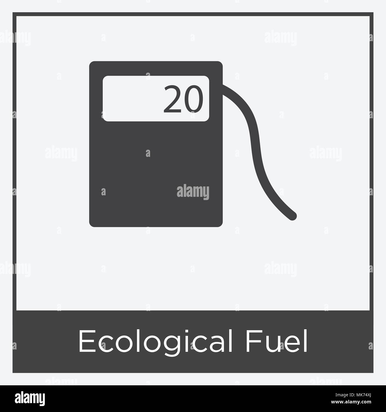 Ecological Fuel icon isolated on white background with gray frame, sign ...