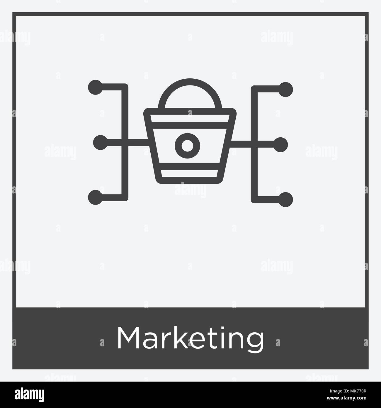 Marketing icon isolated on white background with gray frame, sign and ...
