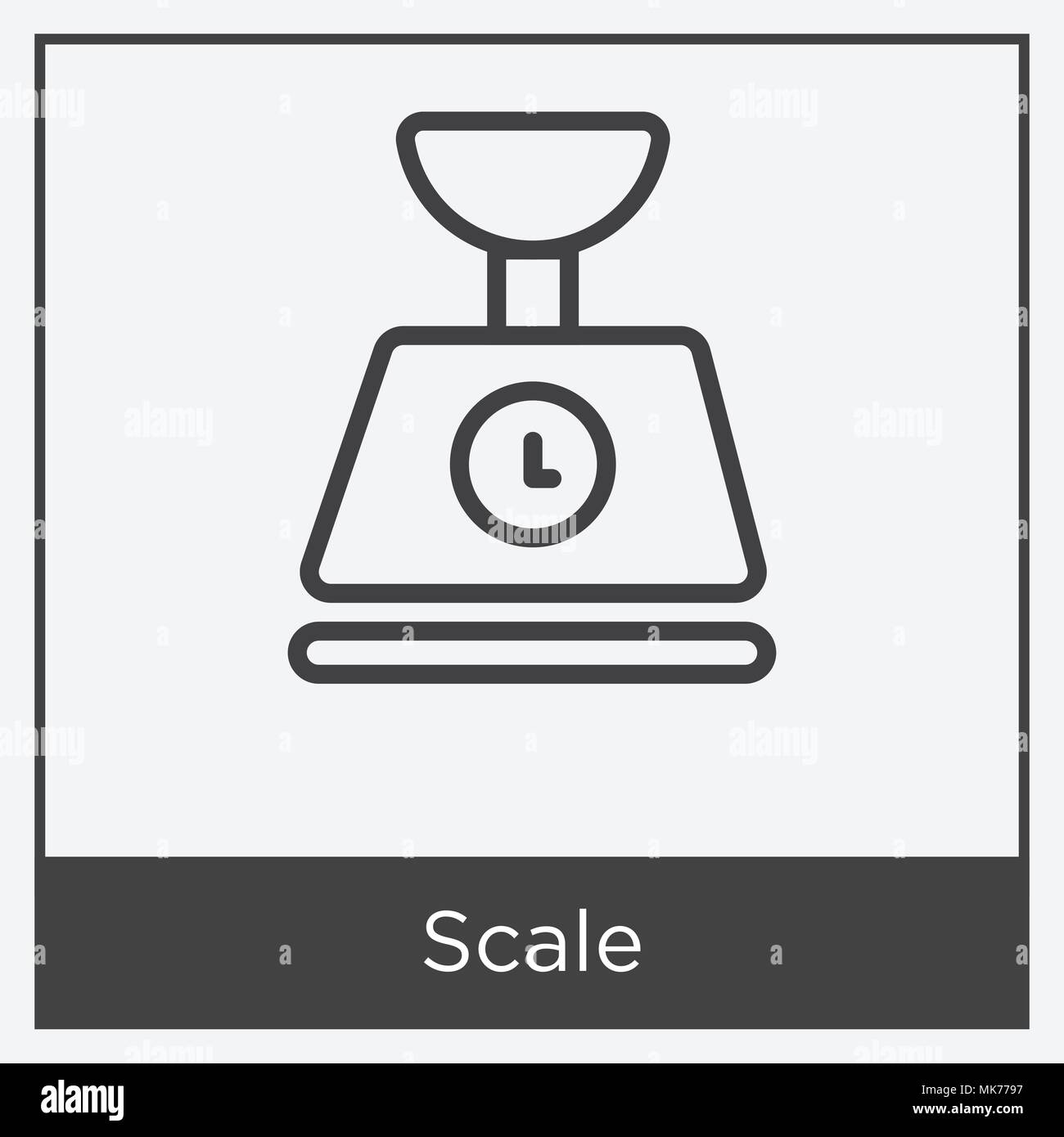 Scale icon isolated on white background with gray frame, sign and ...