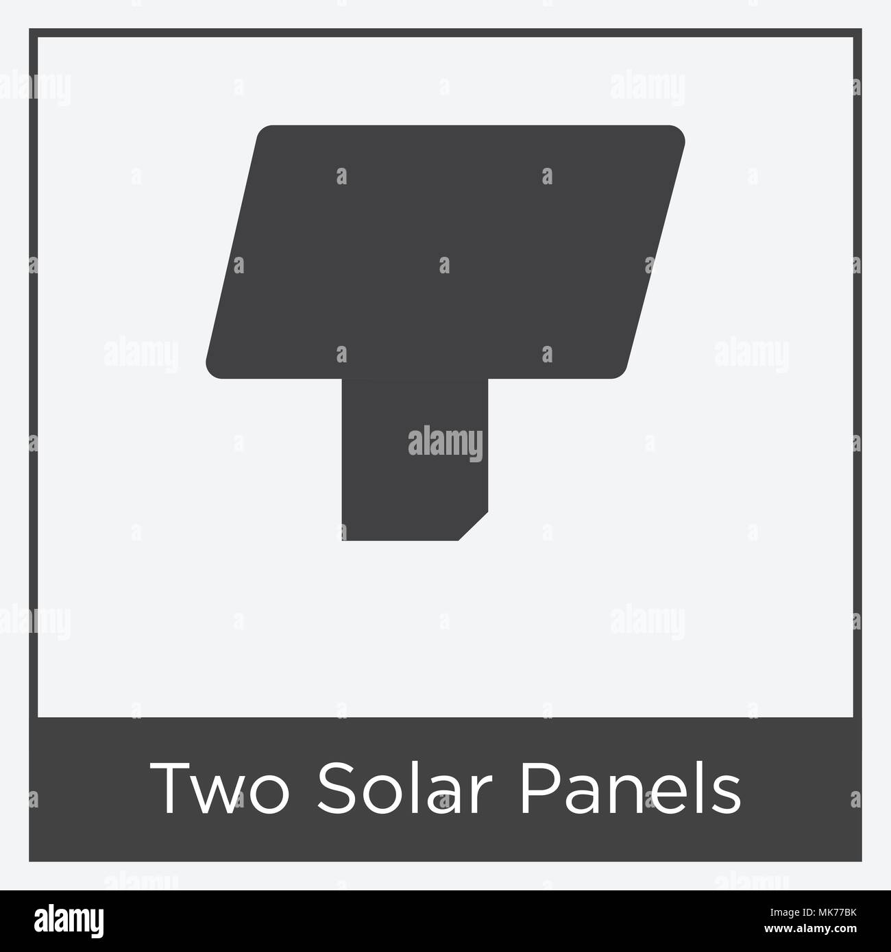 Two Solar Panels icon isolated on white background with gray frame ...