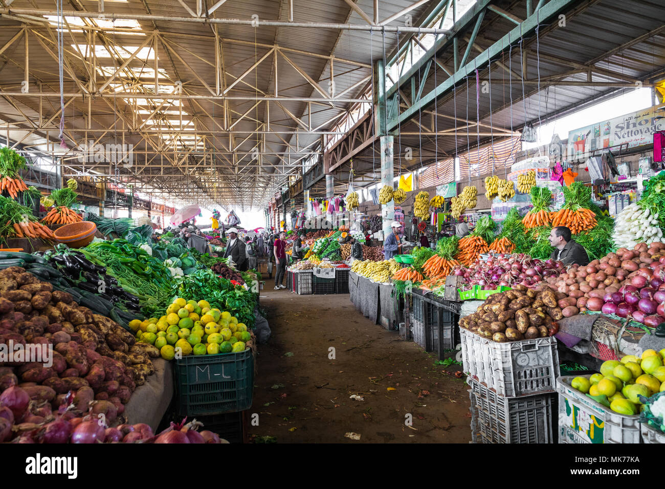 AGADIR, MOROCCO - DECEMBER 15, 2017 :Souk El Had, in the centre of ...