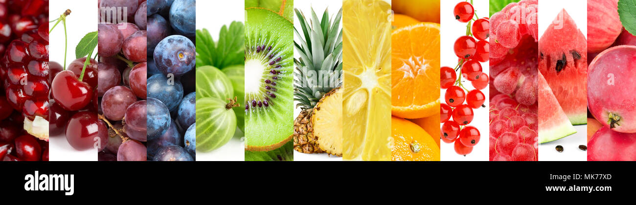 Collection of fruits. Background of fresh color food Stock Photo - Alamy