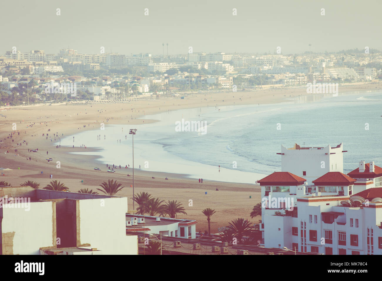 Agadir aerial panoramic view from the Agadir Kasbah (Agadir Fortress ...